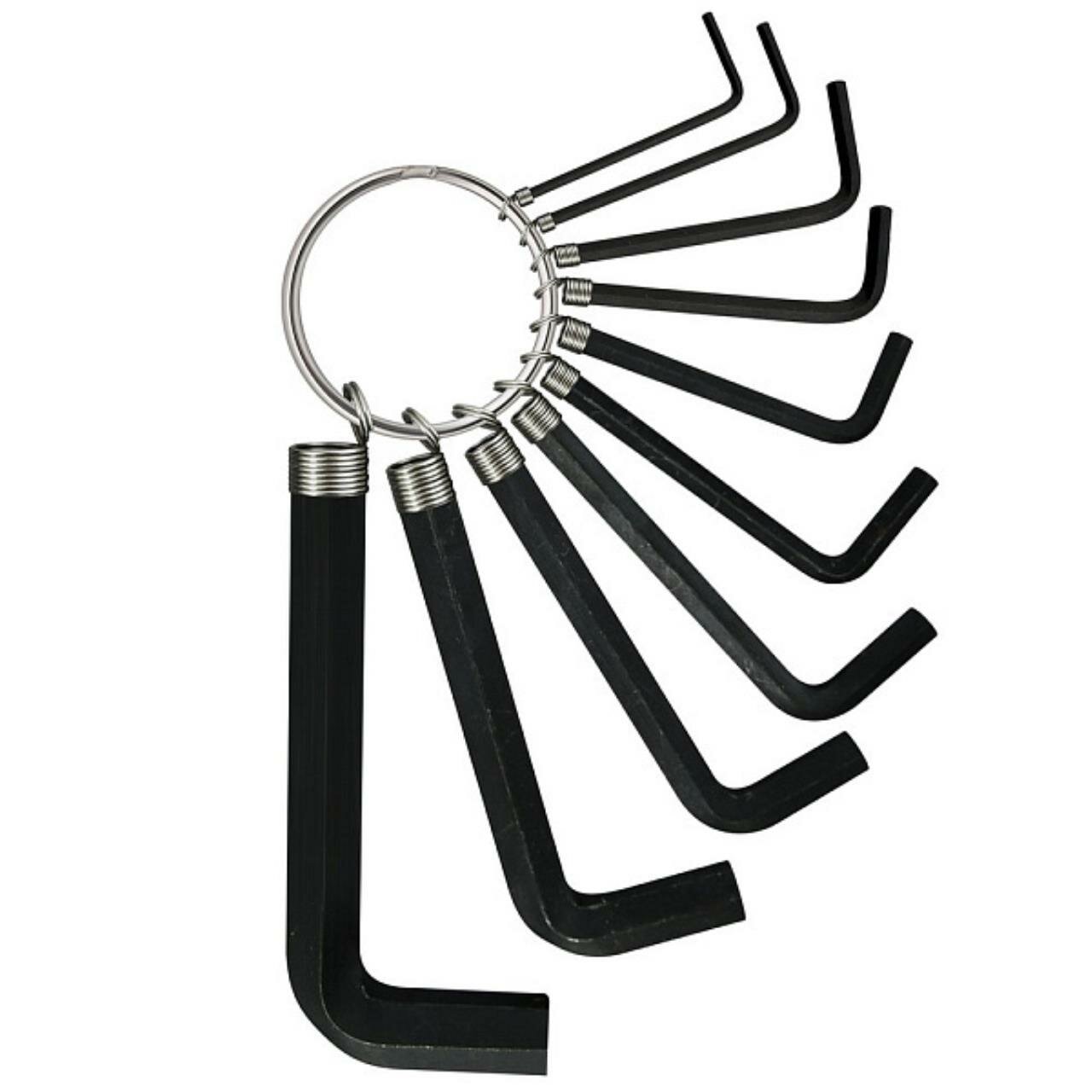 Набор шестигранников Мультидом, сталь, чернение, 1.5-10см, 10 штук