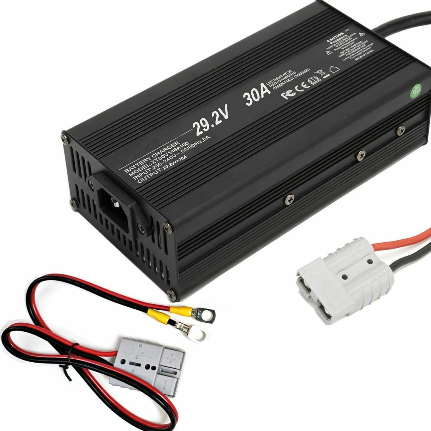 Зарядное устройство для аккумуляторов LiFePO4 29,2 В 30 А 24 В 8S Lifepo4 с поддержкой быстрой зарядки с серым разъемом Anderson 50 А