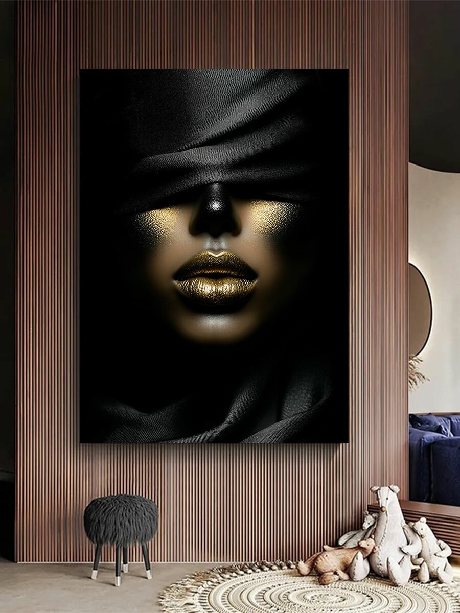 Картина интерьерная на стену - "Девушка с повязкой на глазах" , 50х70 см.