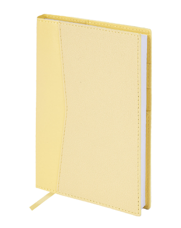 Ежедневник недатированный B6 130х185мм Glam, под кожу, суперобложка, 160л, желтый