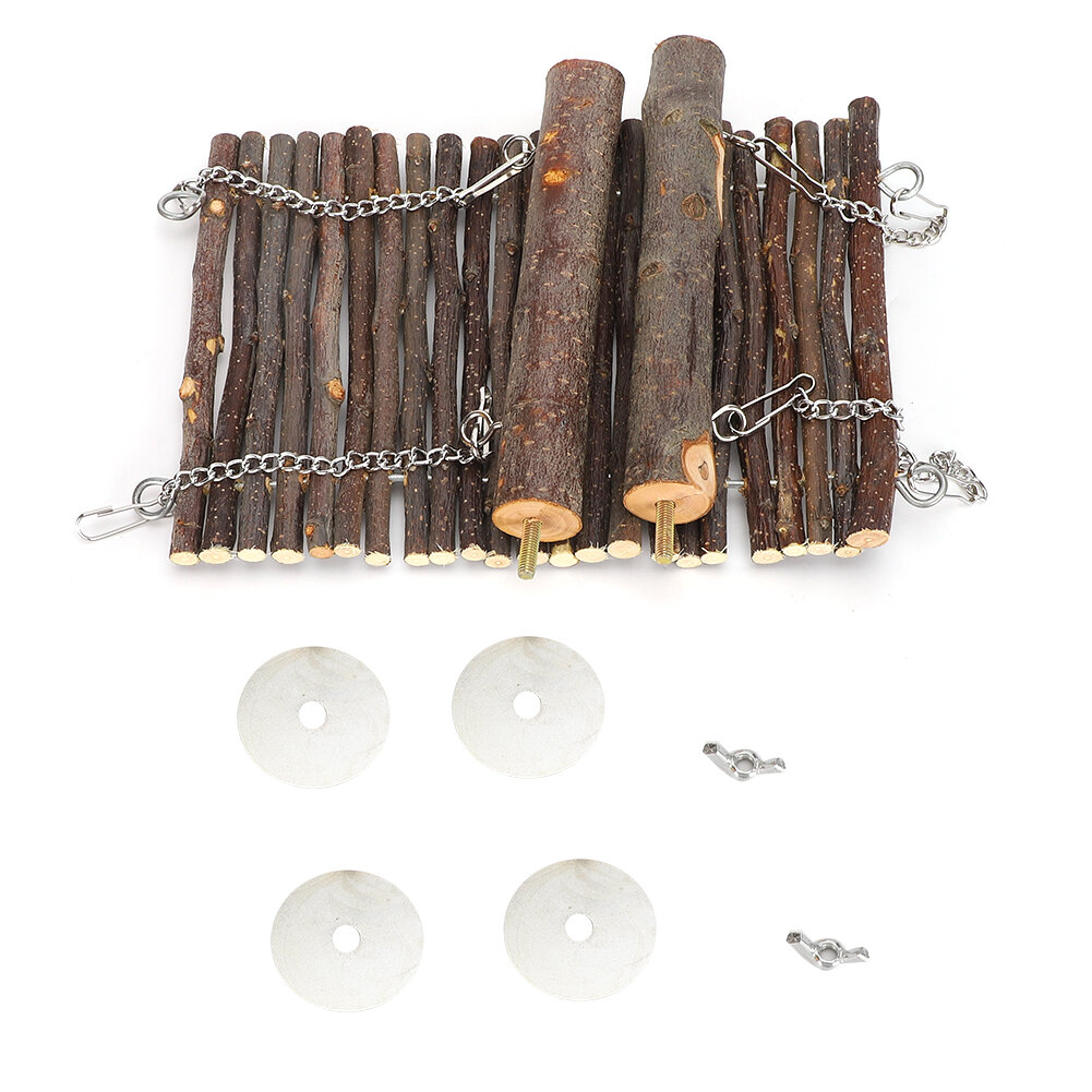 Подвесной гамак для кролика, хомяка, шиншиллы, качели, игрушка с подставкой из яблони, центр летних развлечений для домашних животных