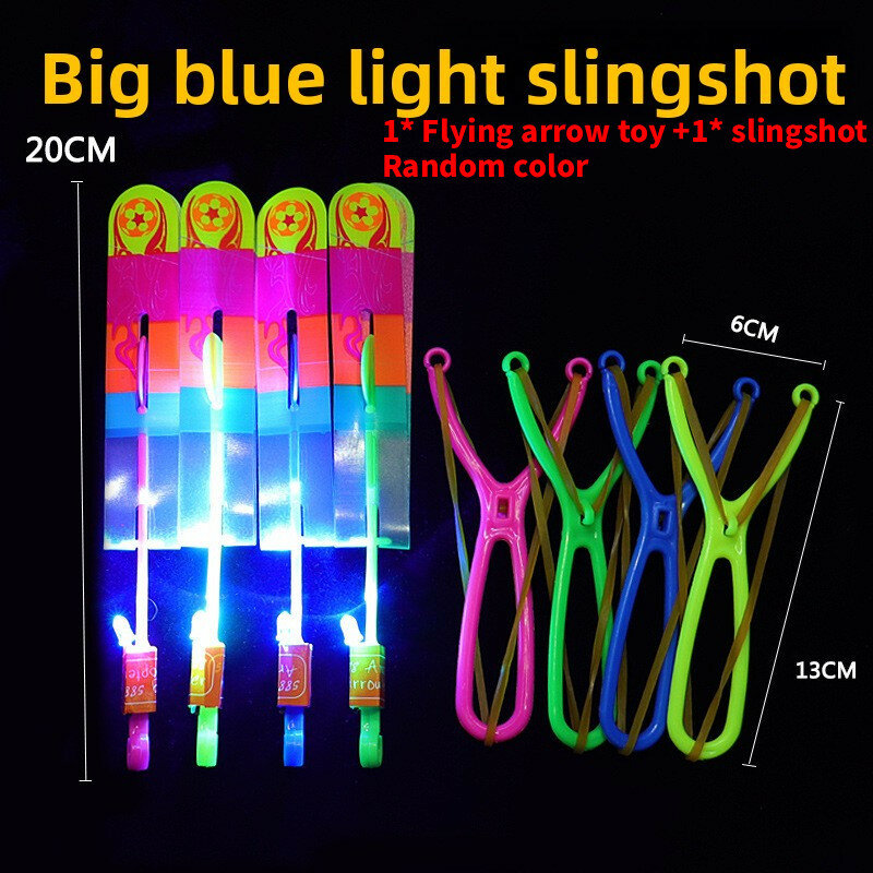 Пластиковый рогатка с подсветкой с светящимися стрелами для детской вечеринки и семейной игры большой голубой