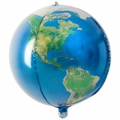 Воздушный шар весёлая затея "3D Сфера", Планета Земля, Глобус, 24 дюйма
