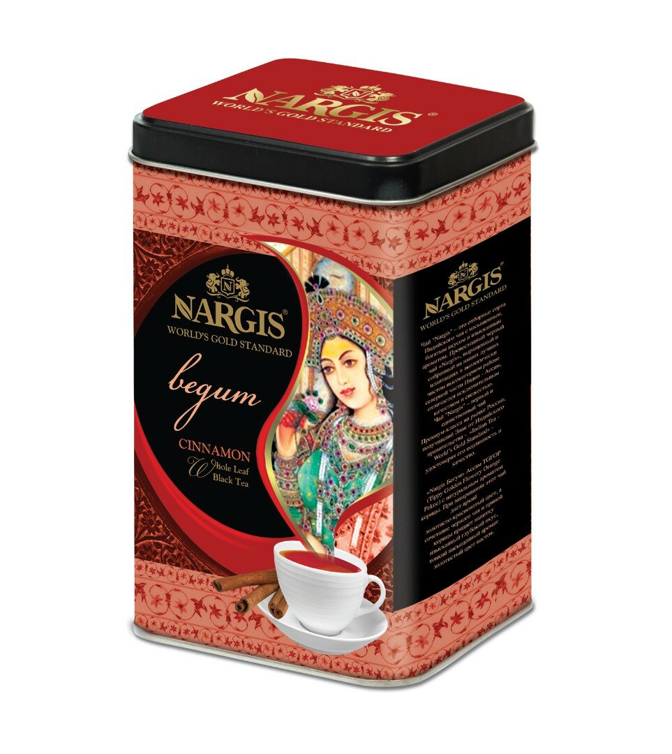 Чай чёрный ТМ "Наргис" - Begum, Ассам TGFOP с корицей, банка, 200 г