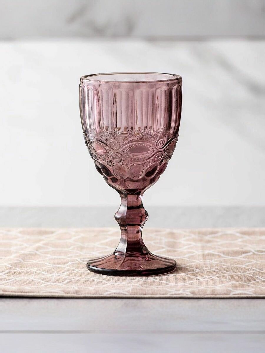 Бокалы для вина, подарочный набор фиолет 260 мл 2 шт. Стекло, для вина, воды, коктейлей.