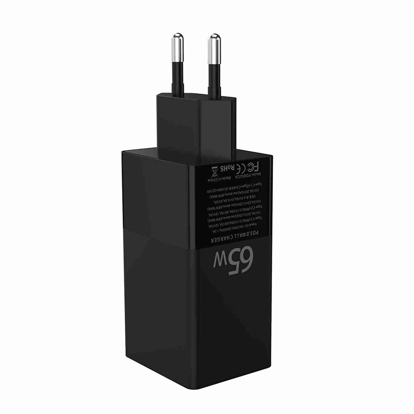 USB C Зарядное Устройство 65W 3Портовое PD Адаптер Быстрая Зарядка Совместимость с Ноутбуками и Смар