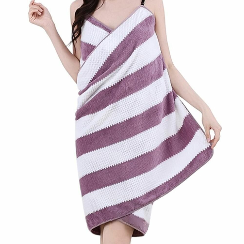 Носимое банное полотенце на подтяжках и платье из кораллового бархата с открытой спиной