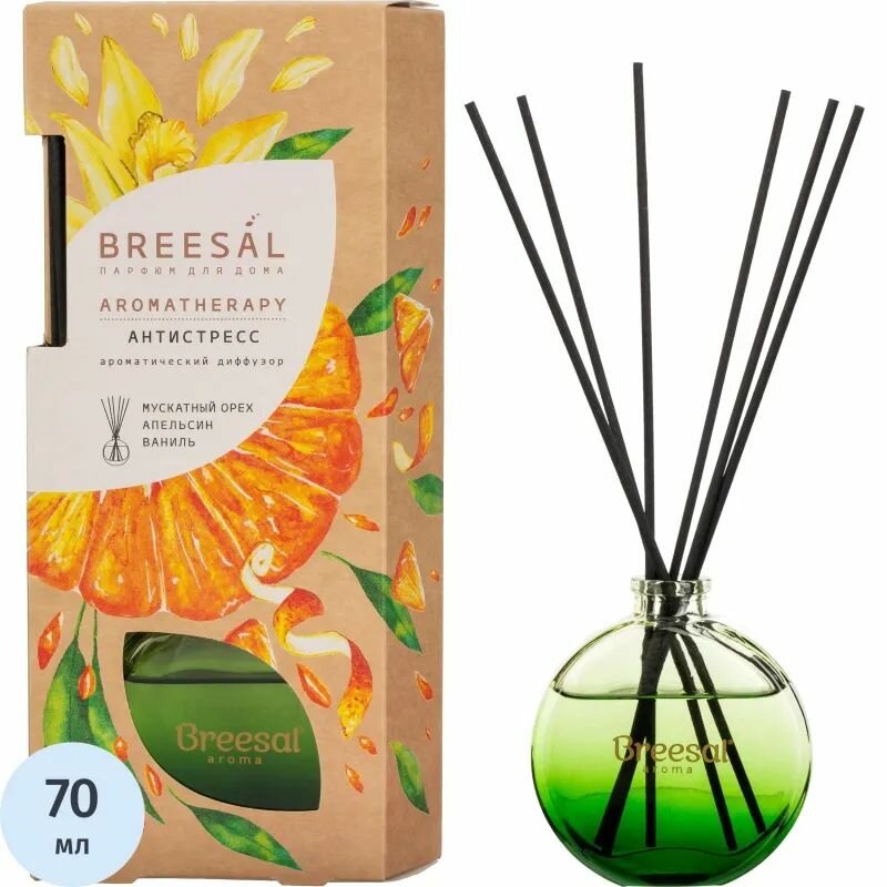 Аромадиффузор Декоративный Breesal Aromatherapy 'Антистресс' 70мл, ARST/003