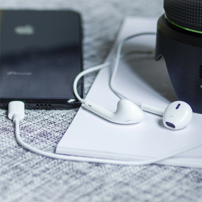 Наушники проводные XO EP13, для iPhone, с Lightning, с микрофоном, белые