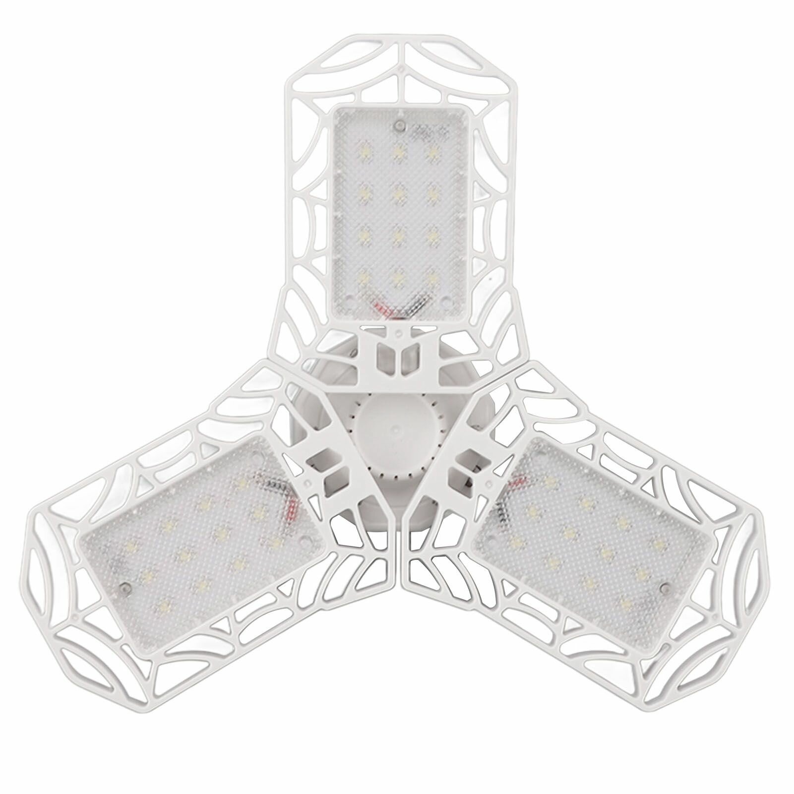 Светодиодный светильник для гаража 6000K E26 E27, деформируемый потолочный светильник с 3 регулируемыми панелями для освещения спортзалов, мастерских и заводов