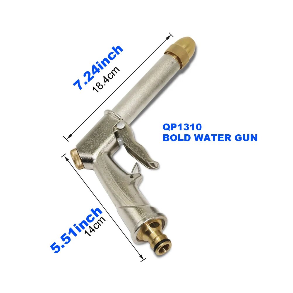 Портативный водяной пистолет высокого давления, регулируемый металлический очиститель, автомойка, садовый поливочный шланг, насадка, спринклерный водяной пистолет для пены, BOLD WATER GUN