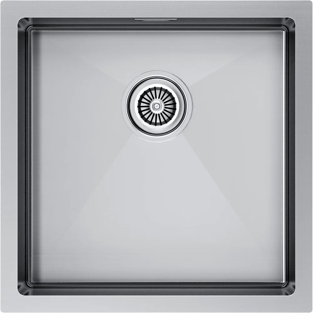Мойка кухонная Paulmark Gerberg PM254444-BS металлическая, 44x44, мойка для кухни, квадратная, встраиваемая снизу, врезные