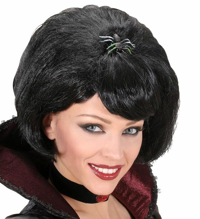 Парик WIDMANN Черная Вдова, искусственный волос, Хэллоуинский образ, 20см