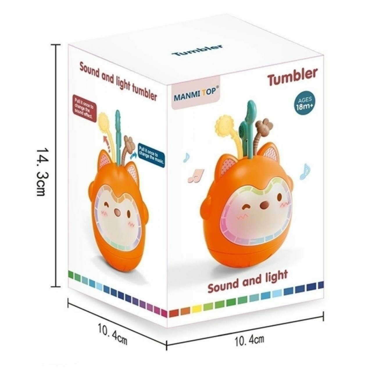 Неваляшка "Кошечка" на бат, световые и звуковые эффекты, в к 10,4x10,4x14,3 см