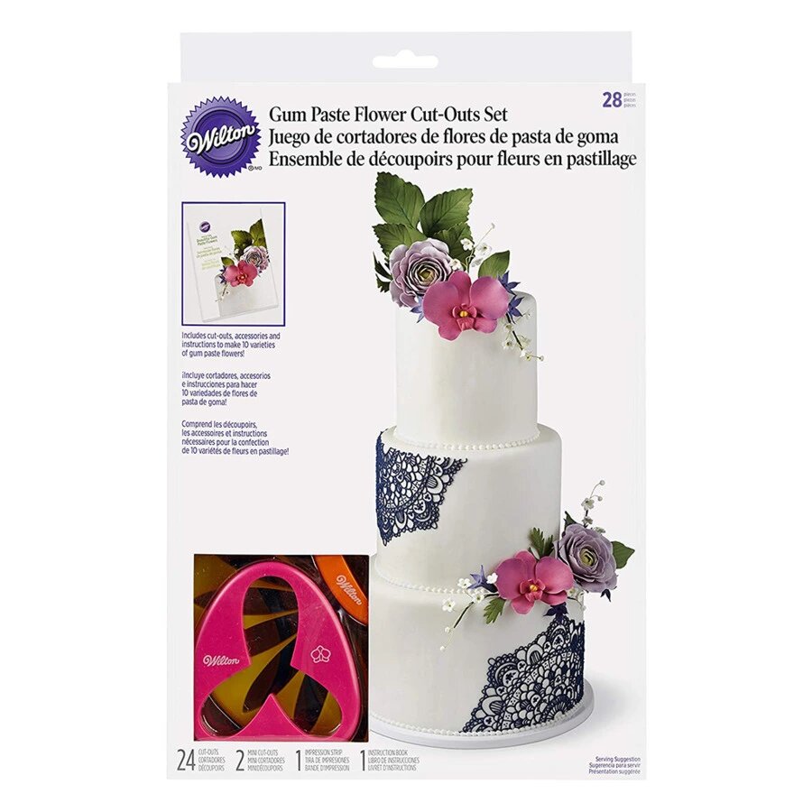 Набор штампов для вырезания цветов из теста и мастики Wilton, 28шт, комплект