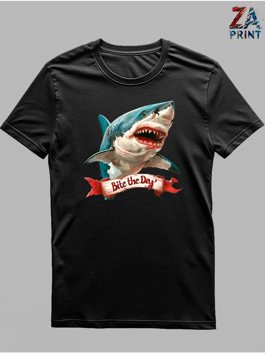 Футболка голодная акула