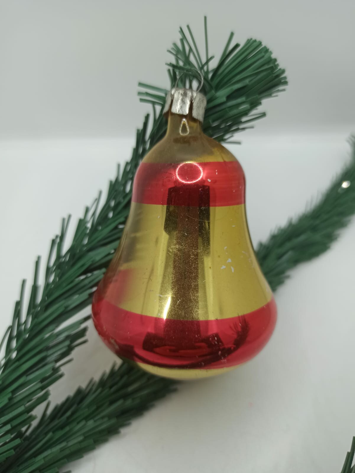 Елочная игрушка Колокольчик винтажная советская, стекло, СССР