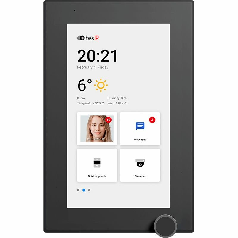 BAS-IP AZ-07L Black Монитор IP-видеодомофона цветной