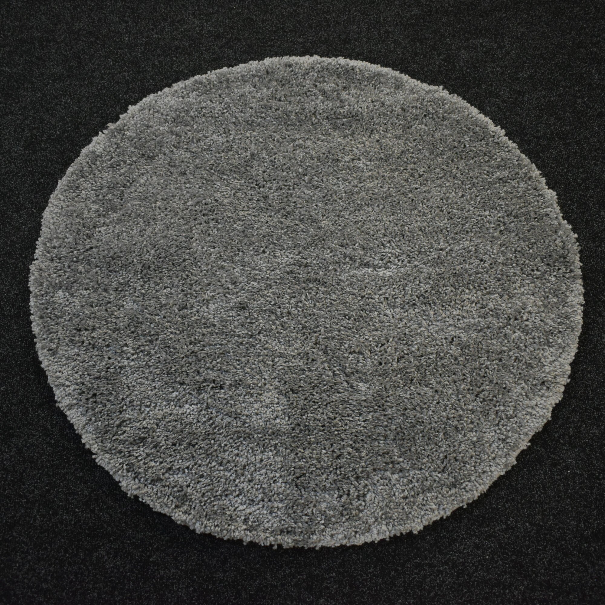 Ковер на пол круглый пушистый, прикроватный, в спальню, гостиную, детскую, на кухню, серый, 1*1 м