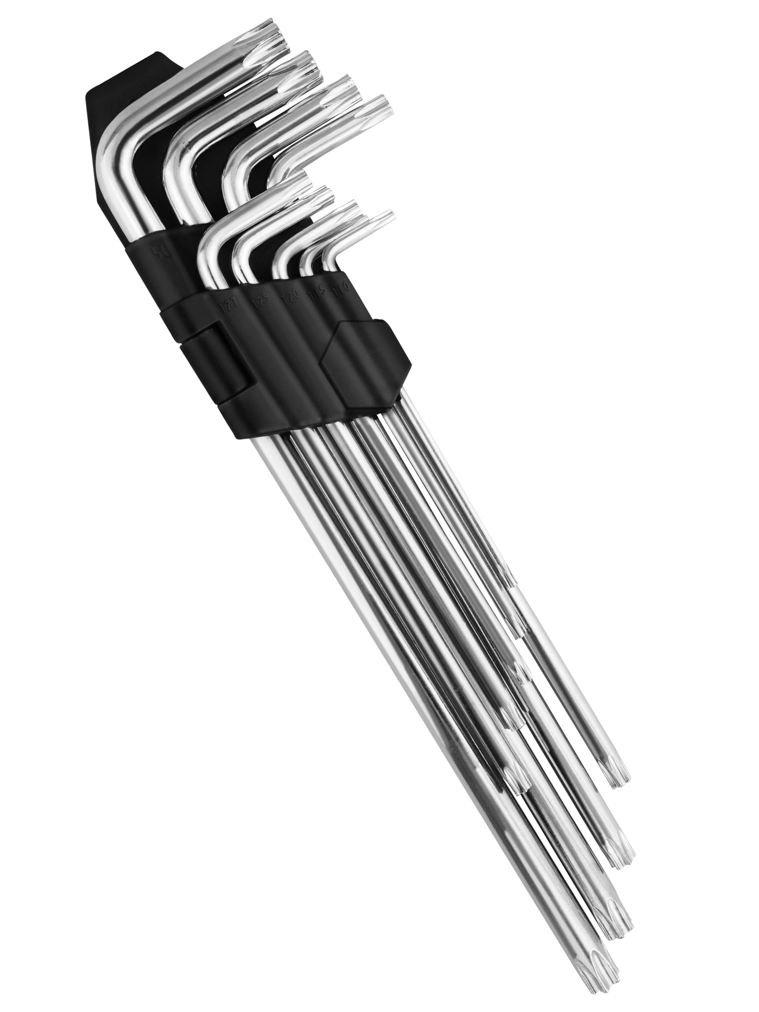 Набор шестигранников VertexTools T10-T50, Г-образный, с рукояткой, 9шт, 22см
