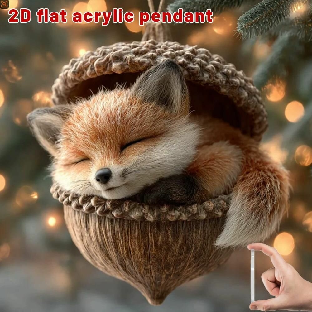 2D плоское акриловое подвесное украшение для рождественской елки