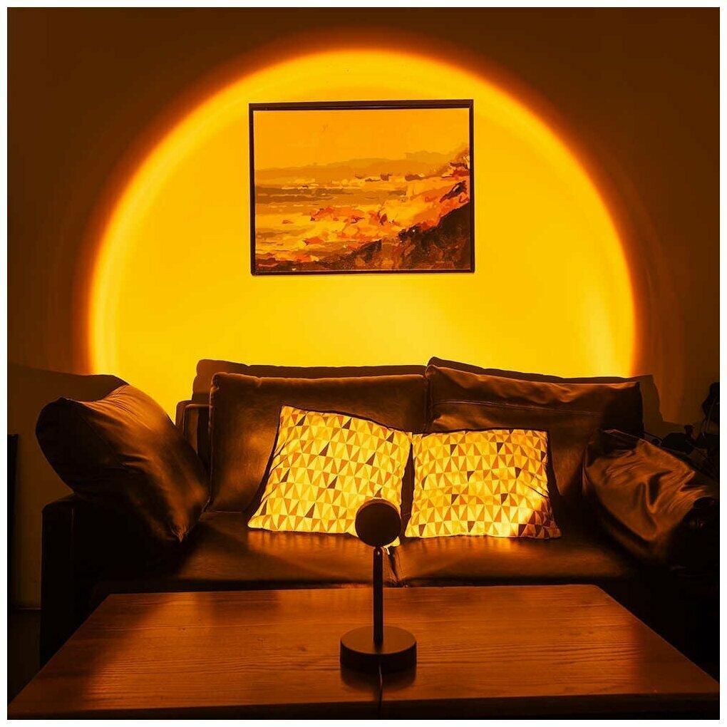 Лампа Закатная Sunset Lamp, металл, светодиодная, USB, 27 x 10 x 27см