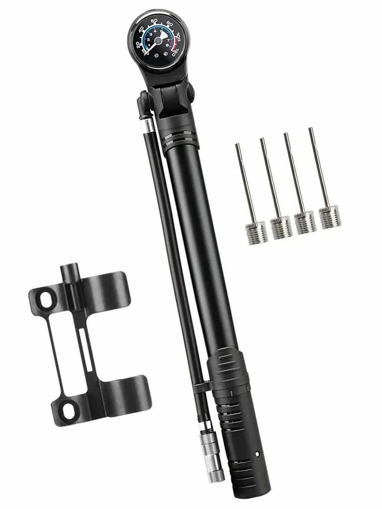 Насос велосипедный, ручной, с манометром, с креплением на раму