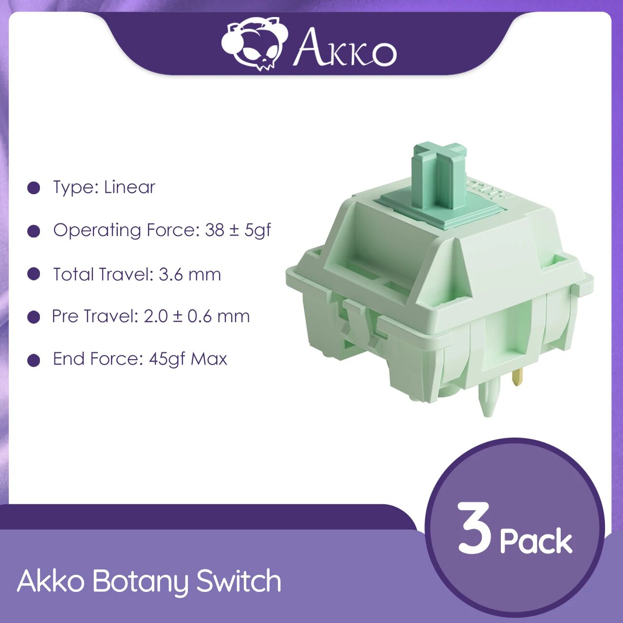 Аксессуары для клавиатур Akko Botany 5-контактные линейные переключатели 45 шт 135pcs