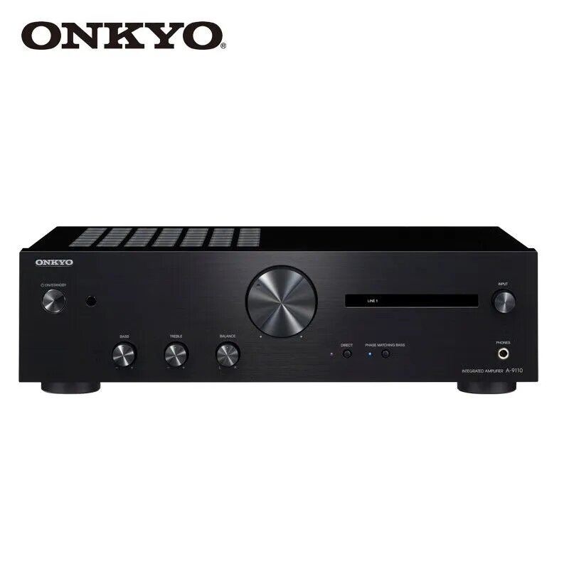 HIFI 2.1-канальный стерео комбинированный усилитель ONKYO A-9110; высокая мощность; совместим с проигрывателями виниловых пластинок, черный