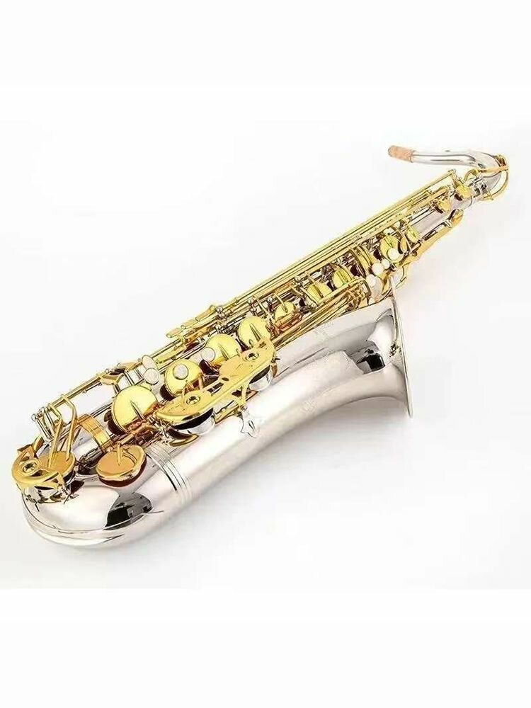 Тенор-саксофон B-бемоль с посеребренными золотыми клавишами - серебряные клавиши, громкий звук, долговечный дизайн