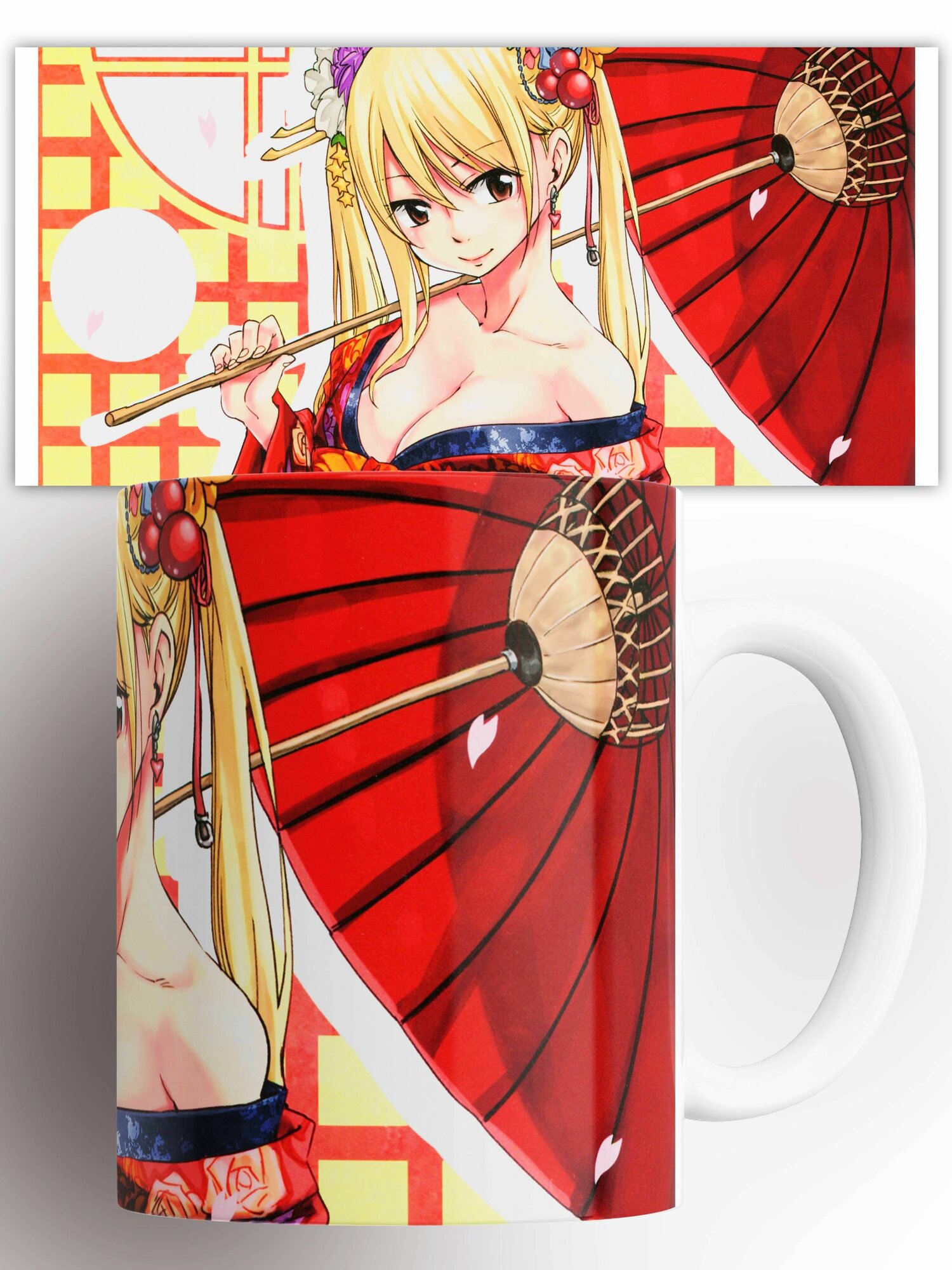 Кружка с принтом Аниме Сказка о хвосте феи Люси Хартфилия Anime Fairy Tail 330 мл