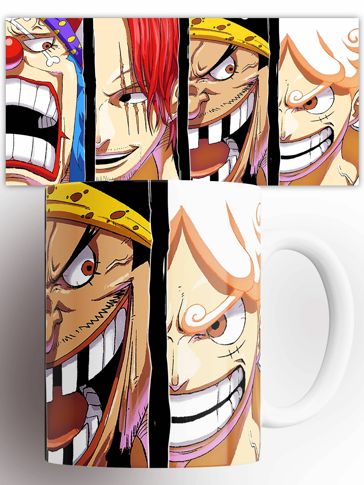 Кружка ВАН ПИС ONE PIECE персонажи Аниме Anime с принтом 330 мл