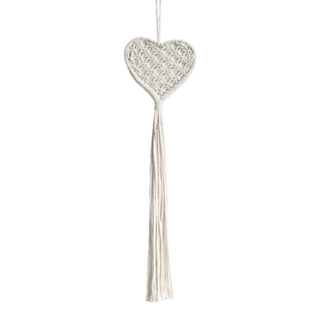 Сквабая в форме сердца тканые хлопчатобумажные настенные настенные настенные гобелены с кисточками Macrames Dreamcatchers Home Decoration