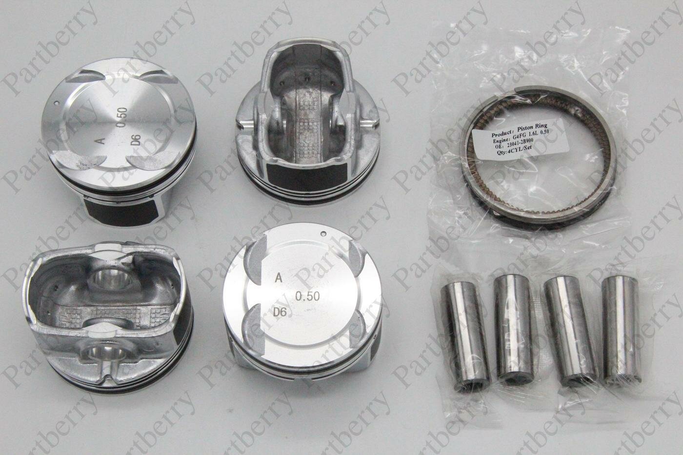 Поршень двигателя к-т (4шт. упак) PARTBERRY PB133301 для HYUNDAI / KIA 230412B920, HYUNDAI / KIA 230412B910, HYUNDAI / KIA 230412B900.