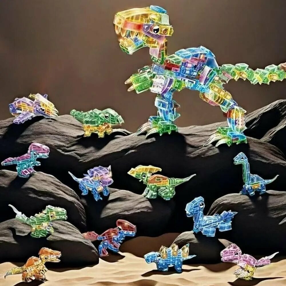 Детская серия Мир динозавров : сборка из мелких деталей, строительные блоки / Креативные украшения для рабочего стола, упражнения для развития детского воображения / Подарок для детей