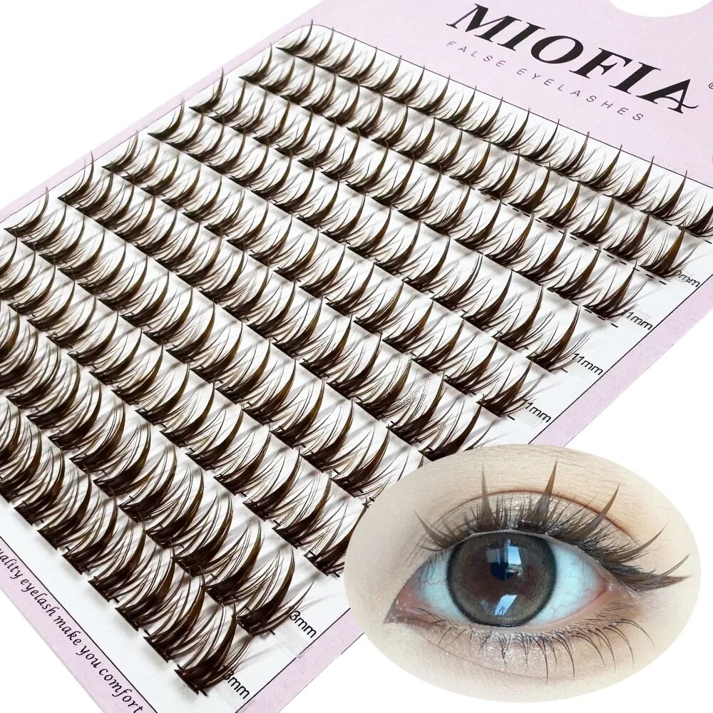MIOFIA ресницы 3D Brown 14 мм, 10 рядов