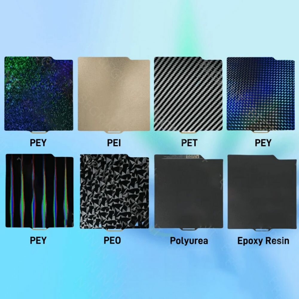 Для платформы Bambu Lab Build Plate X1C: голографический лист PEI с текстурой PEI 257x257, для нагреваемой платформы Bambulab A1 P1P Lab Bamboo.
