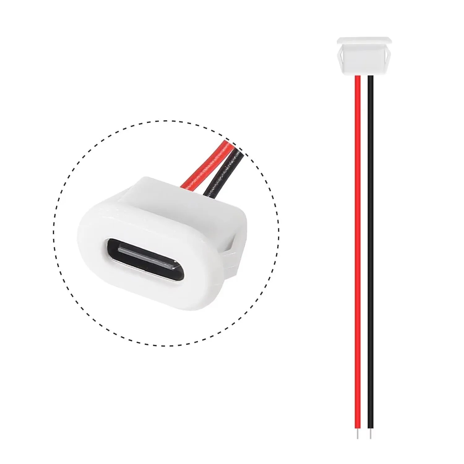 Разъем USB-C с проводами, 10шт, Цвет: 03-C