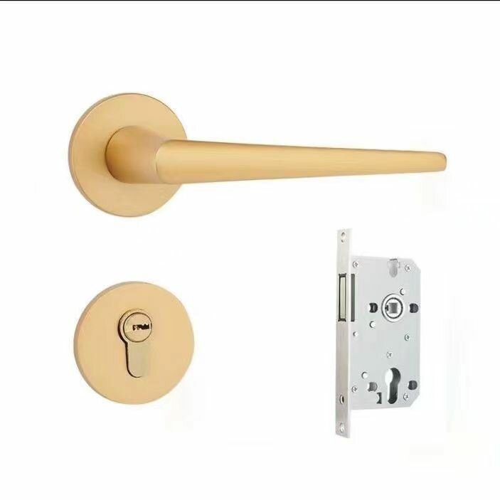 Золотой дверной замок для внутренней спальни, набор дверных замков в американском стиле, магнитный бесшумный дверной замок, ручка для деревянной двери