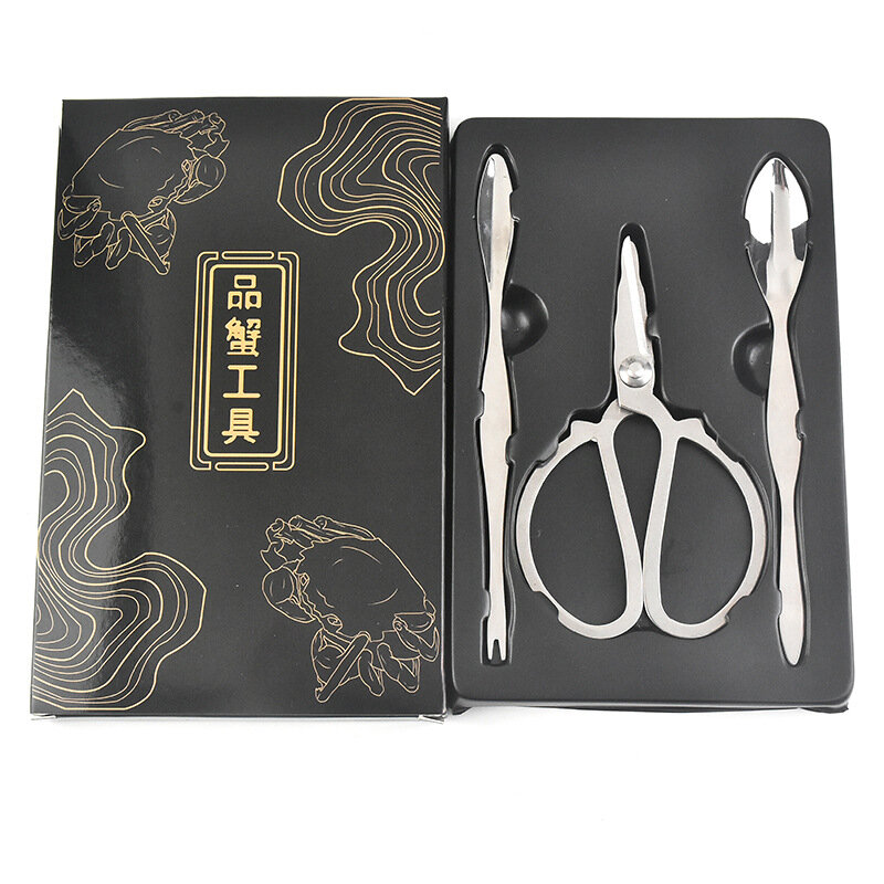 Инструмент для еды крабов из нержавеющей стали краб восемь набор из трех частей Ложка для крабов Вилка зажим для крабов