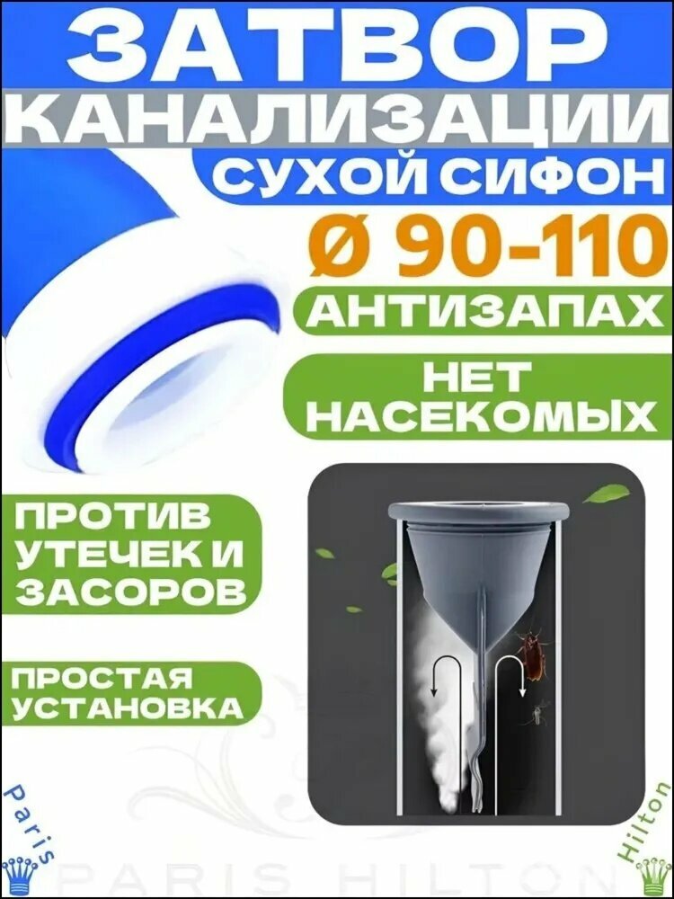 Силиконовый сухой затвор для канализационных труб 90110 мм, обеспечивающий премиум защиту от обратного потока и неприятных запахов