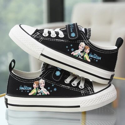 Детская повседневная обувь Disney Frozen Princess Sophia Elsa Girls, парусиновые туфли, кроссовки, белые, розовые, для девочек, размер 23-36, Размер обуви32-Insole 20cm