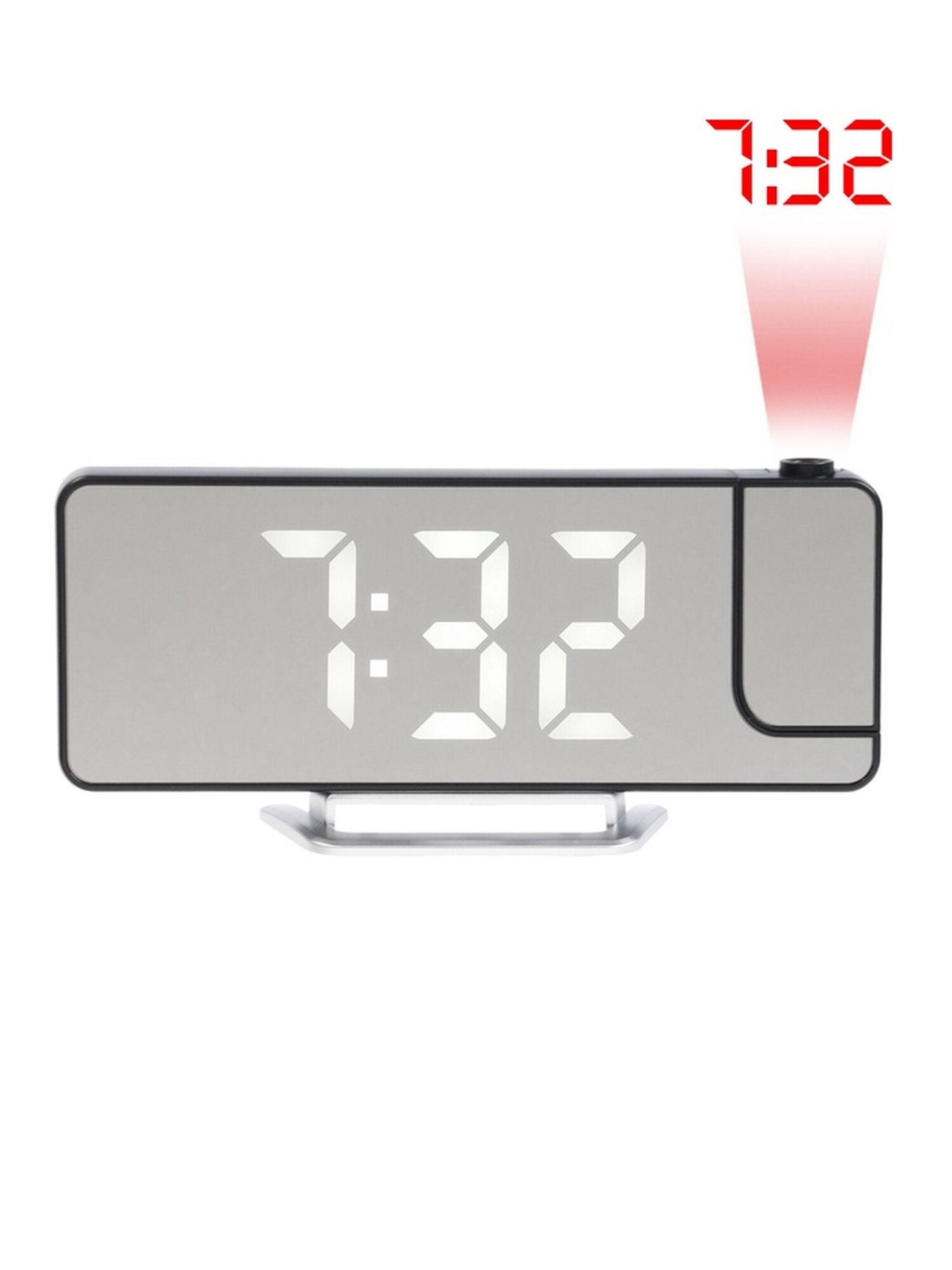 Часы - будильник электронные настольные с проекцией на потолок, термометром, календарем, USB 10911