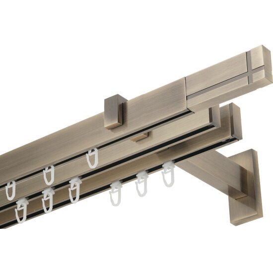 Карниз профильный LM Decor Флэт Лайн Кросс трехрядный 2,4 м, Антик