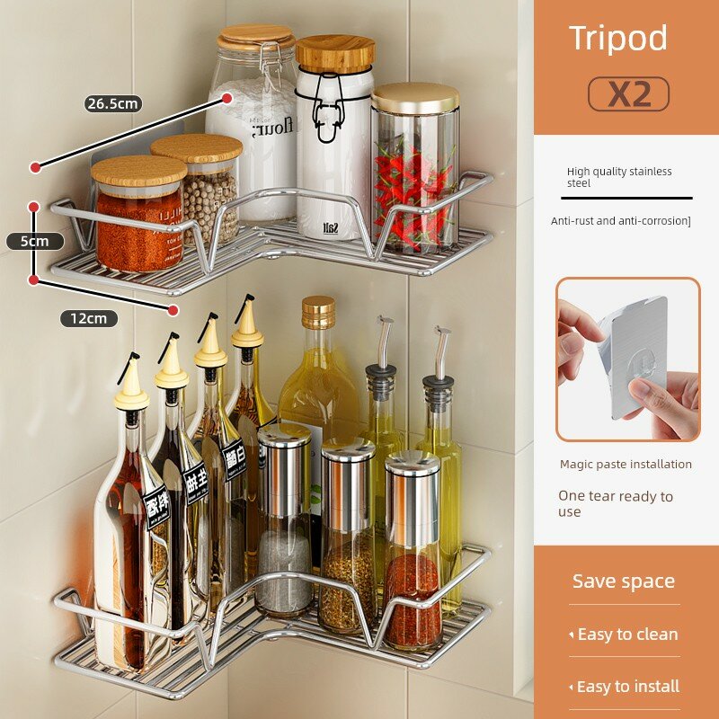 Две треугольные корзины для углового кухонного стеллажа