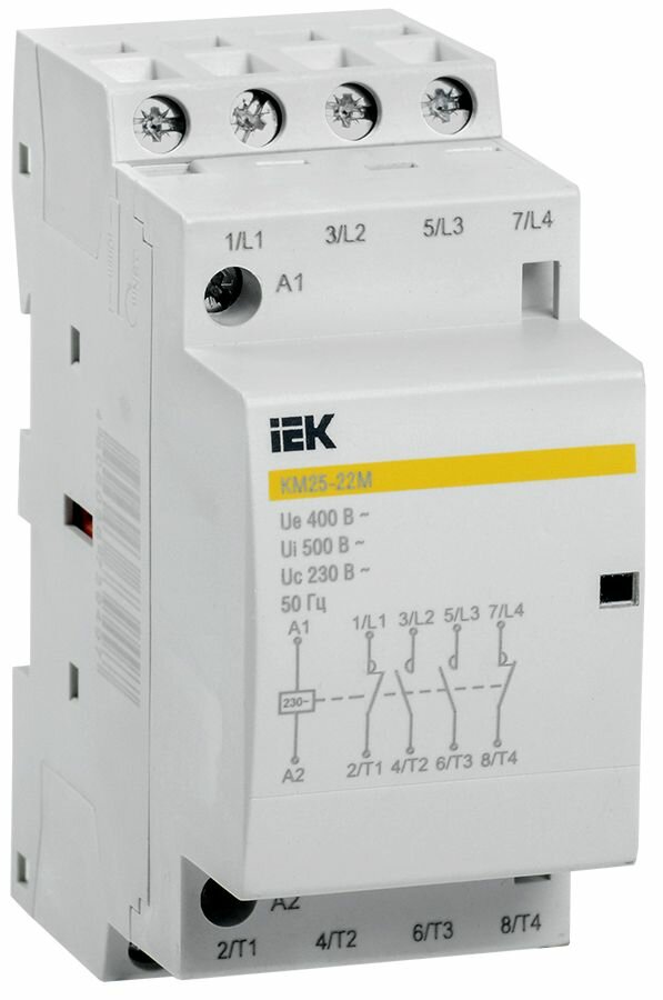 Контактор IEK КМ25-22M, модульный, AC, 25А, 2НО+2НЗ