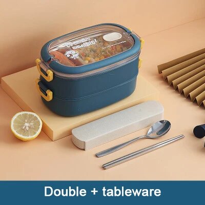 Портативный ланч-бокс из нержавеющей стали 304 для детей Синий, 2blue-1