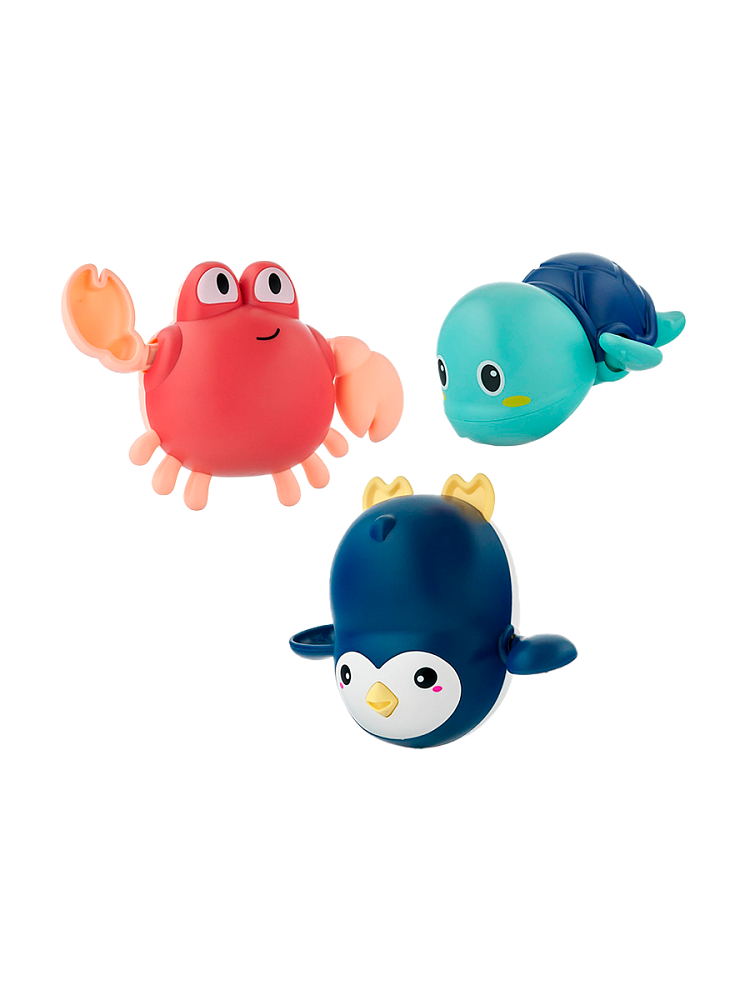 ROXY-KIDS Набор заводных игрушек для ванны ROXY-KIDS, 3 шт, черепаха, краб, пингвин 02
