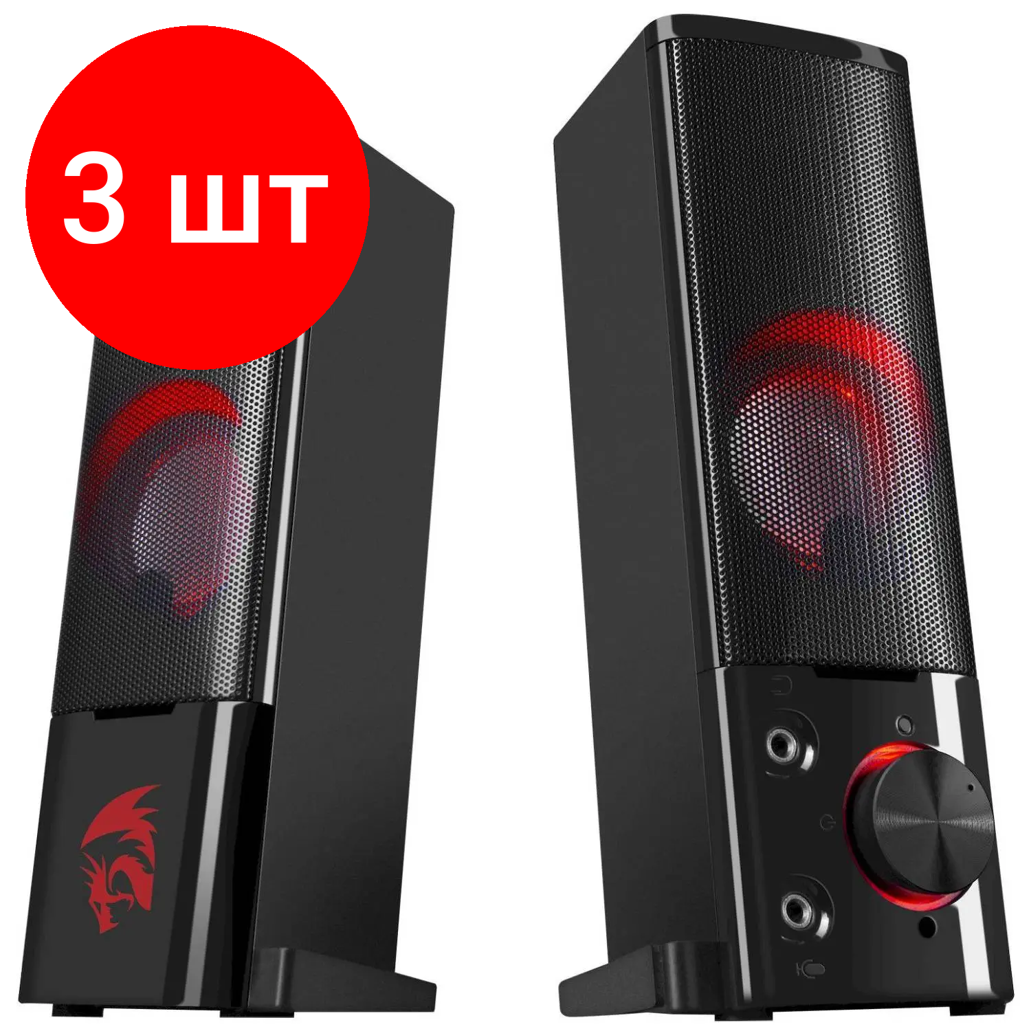 Комплект 3 штук, Акустическая система Redragon Orpheus (77601) черный, 6Вт пит. USB
