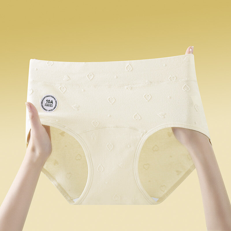 10A Детское хлопковое нижнее белье для девочек, чистый хлопок, антибактериальный промежность, бесшовное, большие размеры, средняя-высокая талия, облегающее бедра, контроль живота, треугольные трусики